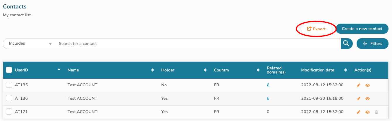 How do I export my contact list? - Netim Support