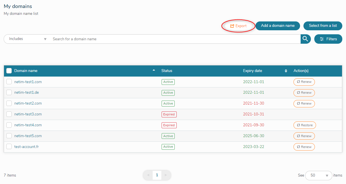 How Do I Export My List Of Domain Names Netim Support