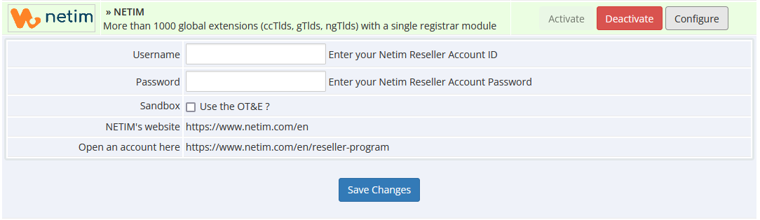 Setup Registrar Module In Whmcs Netim Support
