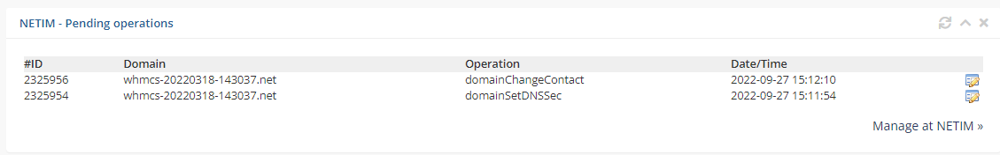 Widgets Netim Support