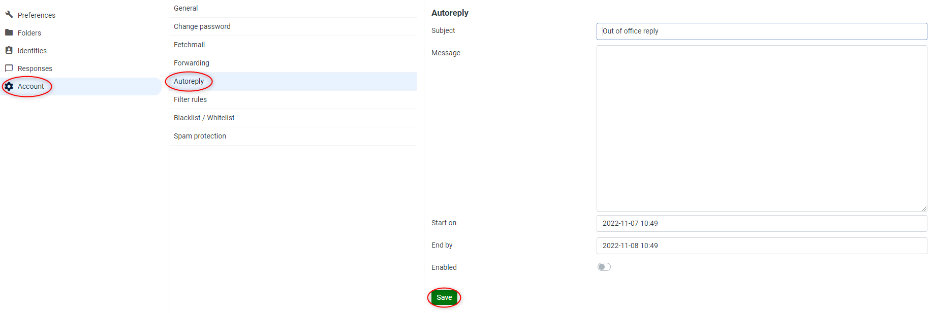 Set up an absence message via the webmail - Netim support