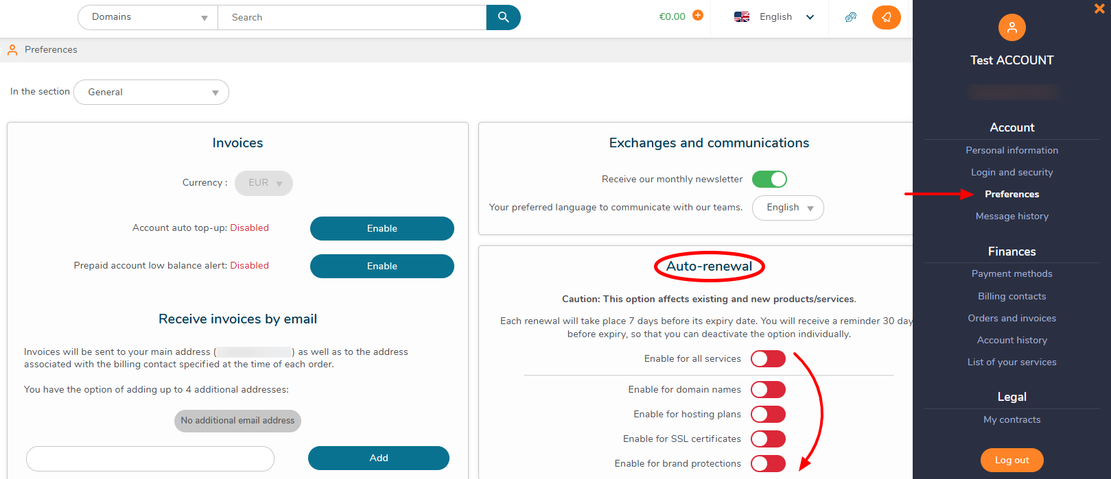 Auto-renewal - Netim support